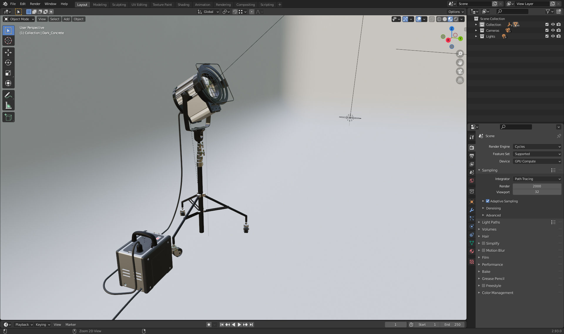 Automotive photo studio for Blender Cycles SWR2 3D model | CGTrader