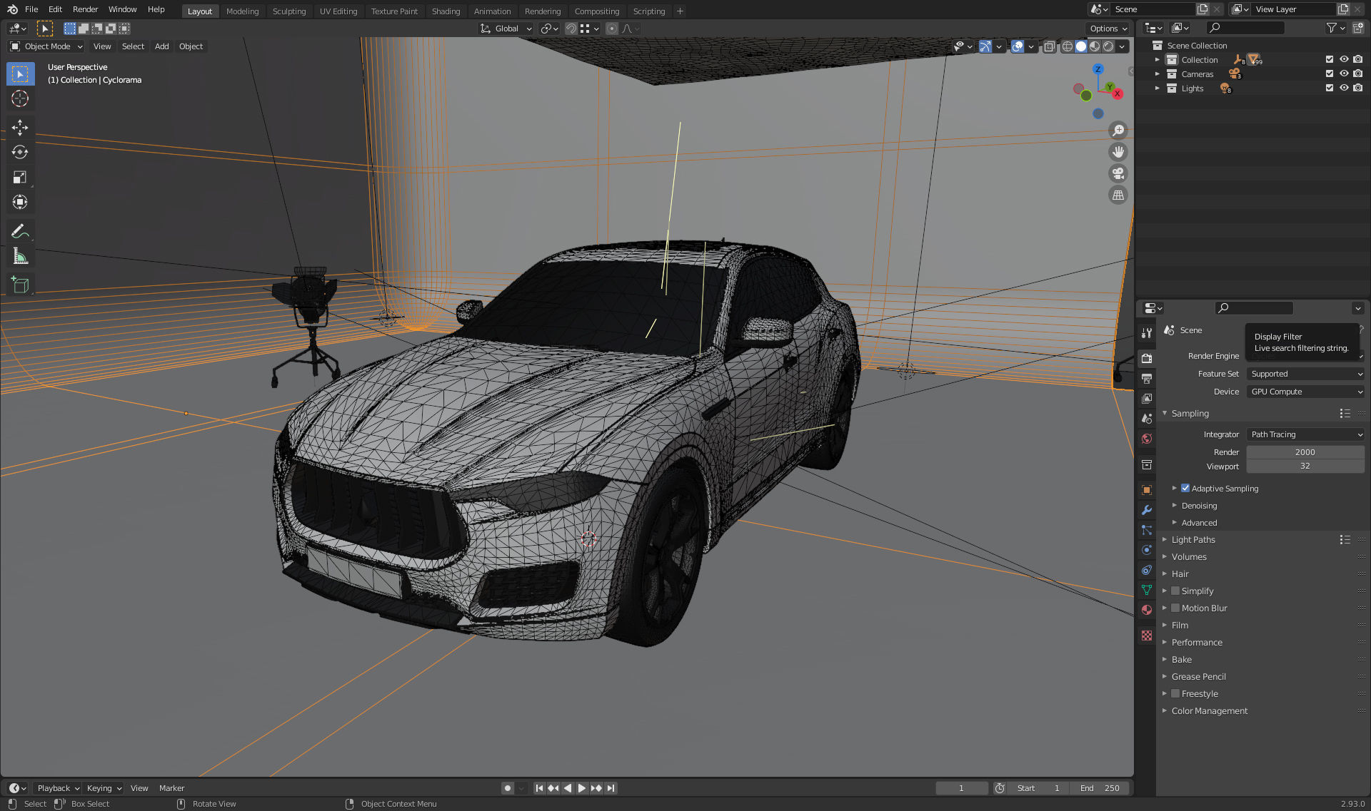 Automotive photo studio for Blender Cycles SWR2 3D model | CGTrader