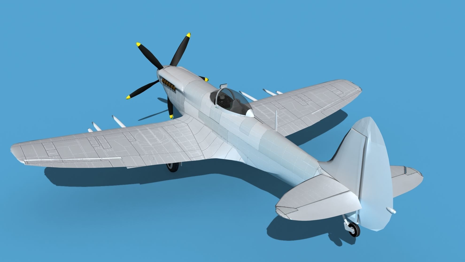 Supermarine Spitfire Mk XVIII V00 3D model animated rigged | CGTrader