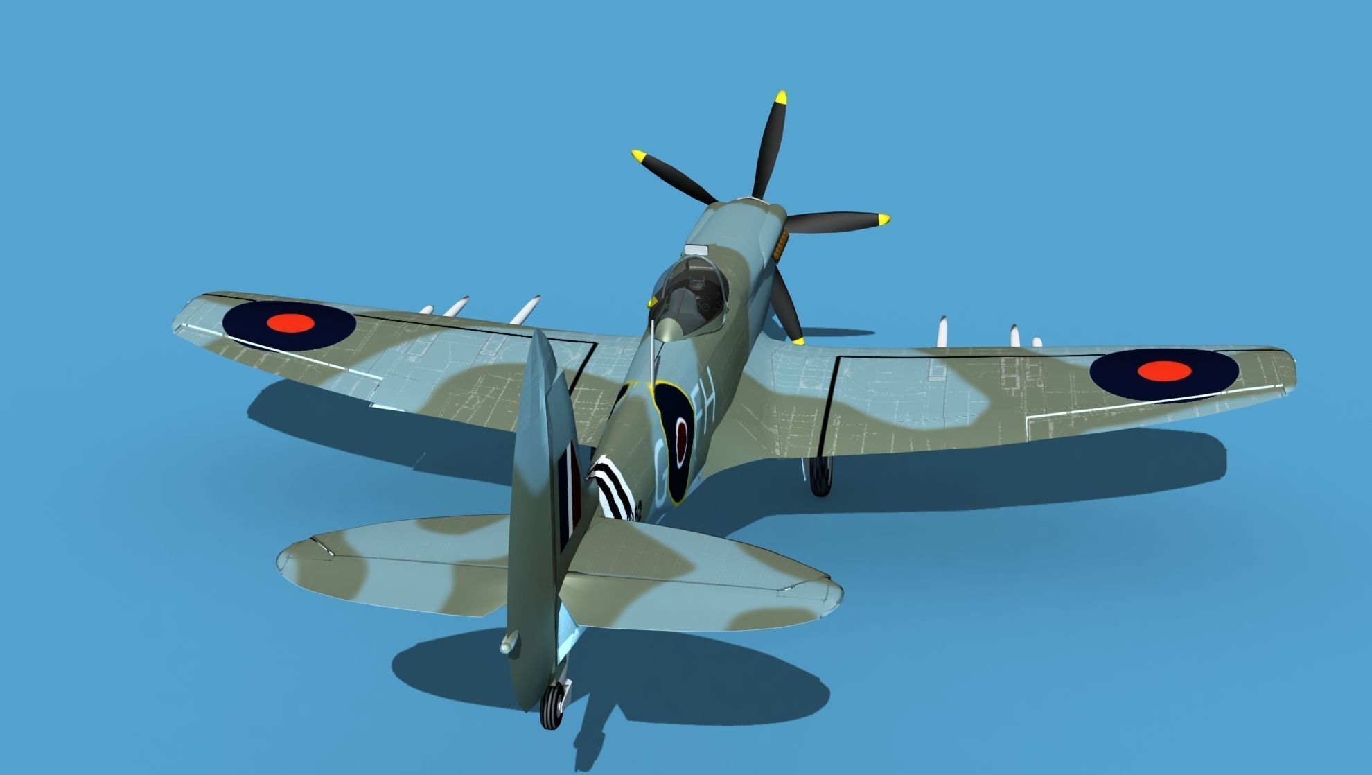 Supermarine Spitfire Mk XVIII V04 3D model animated rigged | CGTrader