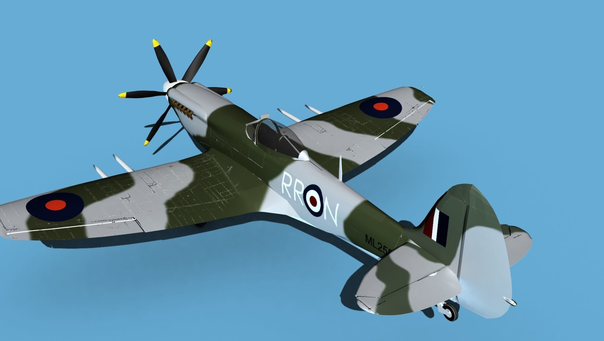 Supermarine Spitfire Mk XXIII V02 RAF 3D model animated rigged | CGTrader