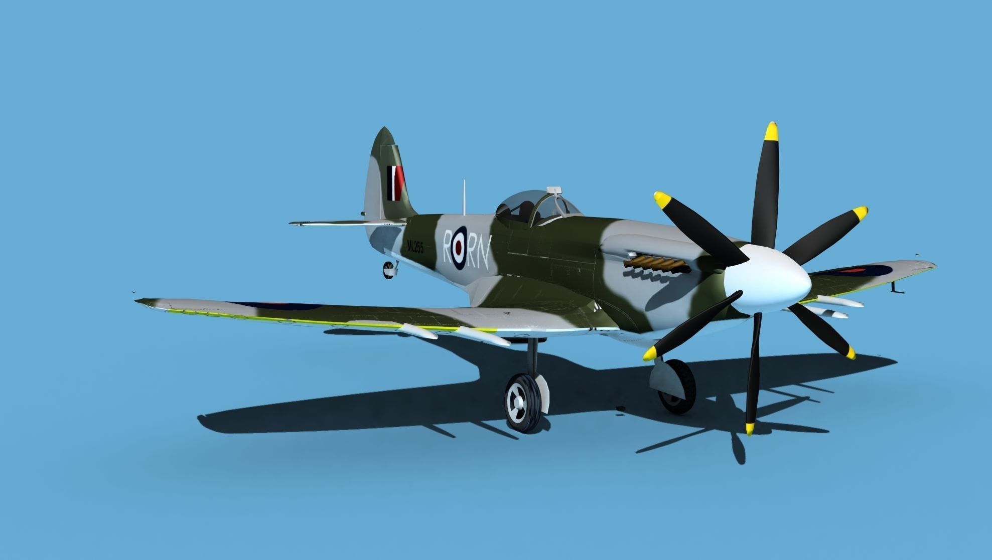 Supermarine Spitfire Mk XXIII V02 RAF 3D model animated rigged | CGTrader