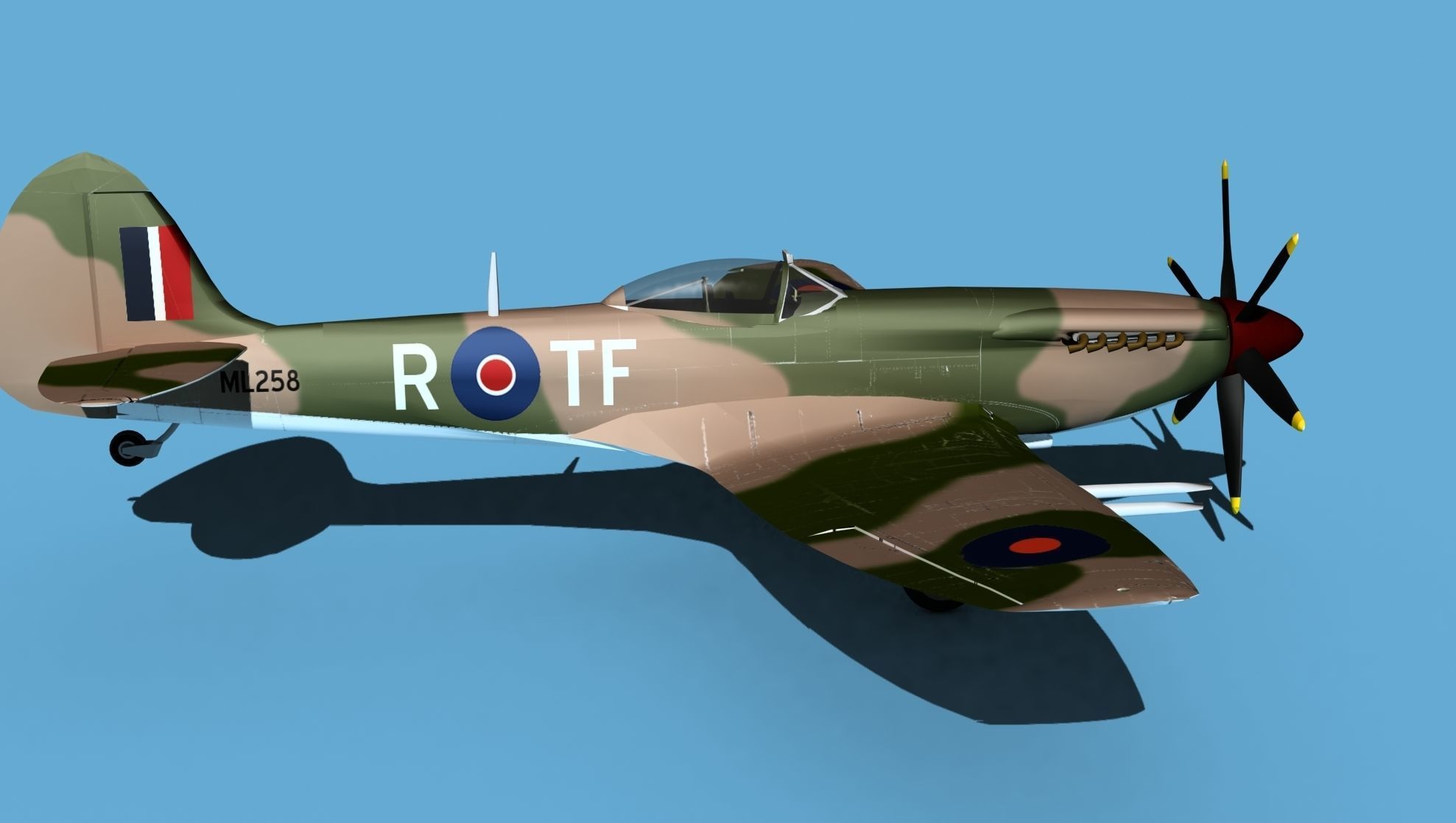 Supermarine Spitfire Mk XXIII V04 3D model animated rigged | CGTrader