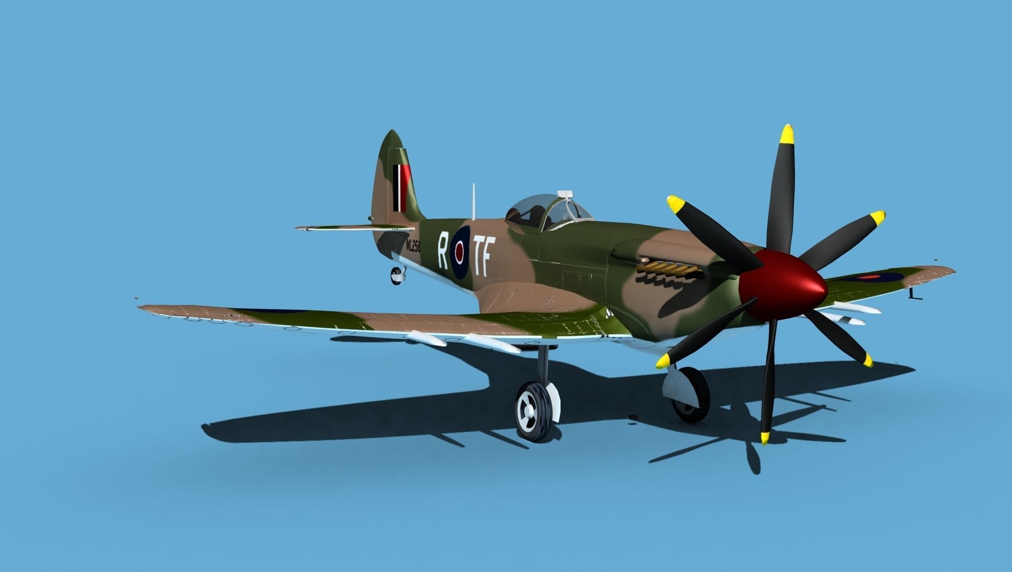 Supermarine Spitfire Mk XXIII V04 3D model animated rigged | CGTrader