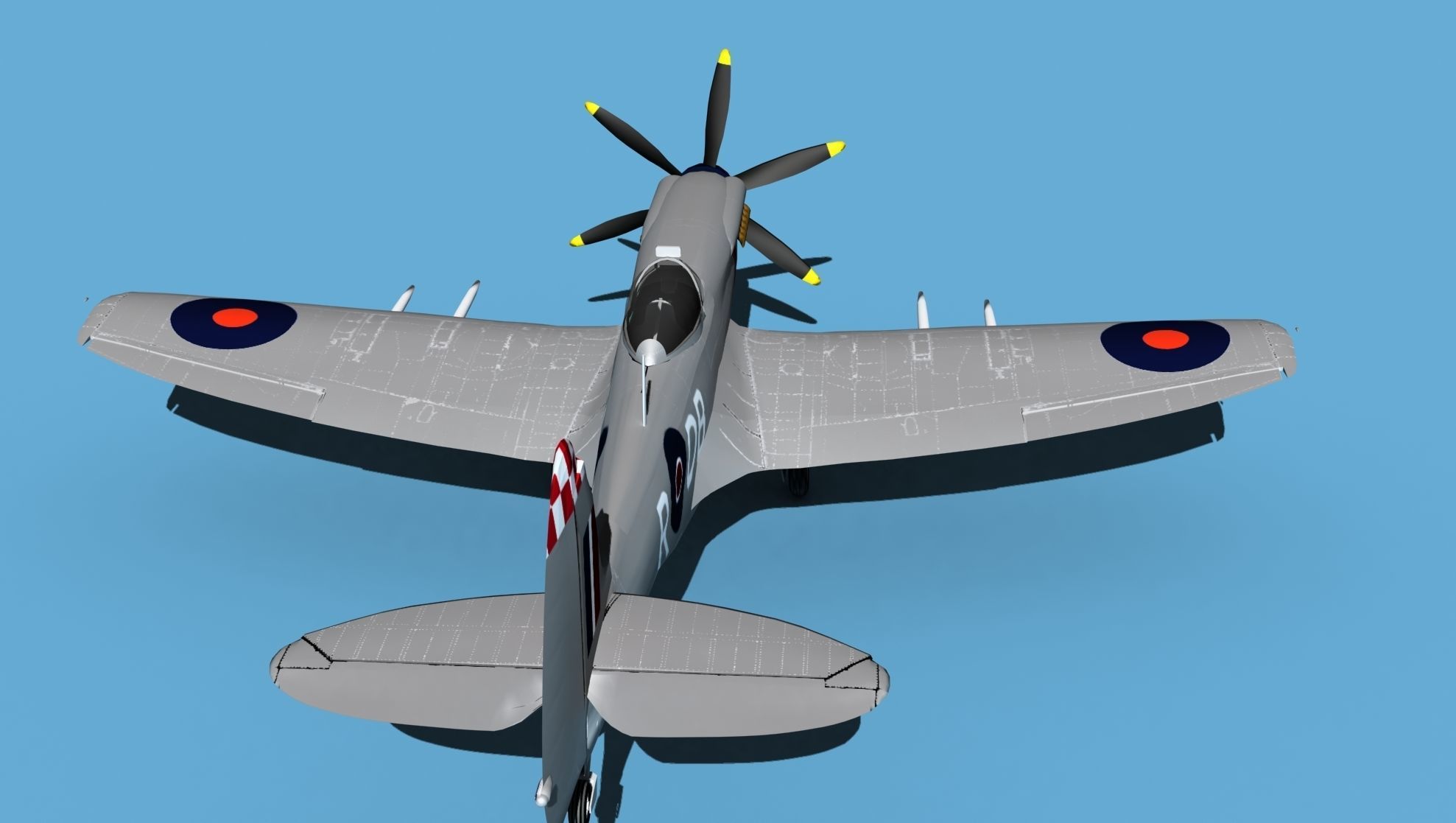 Supermarine Spitfire Mk XXIII V05 3D model animated | CGTrader