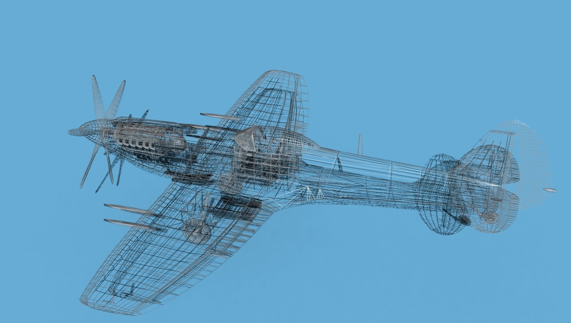 Supermarine Spitfire Mk XXIII V05 3D model animated | CGTrader