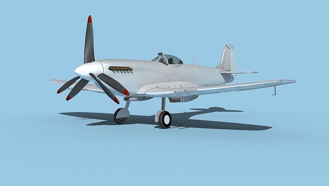 Supermarine Spitfire Mk XXIV V02 3D model animated rigged | CGTrader