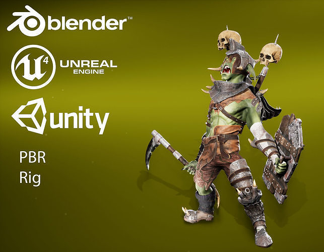 3D model Goblin warrior VR / AR / low-poly rigged | CGTrader