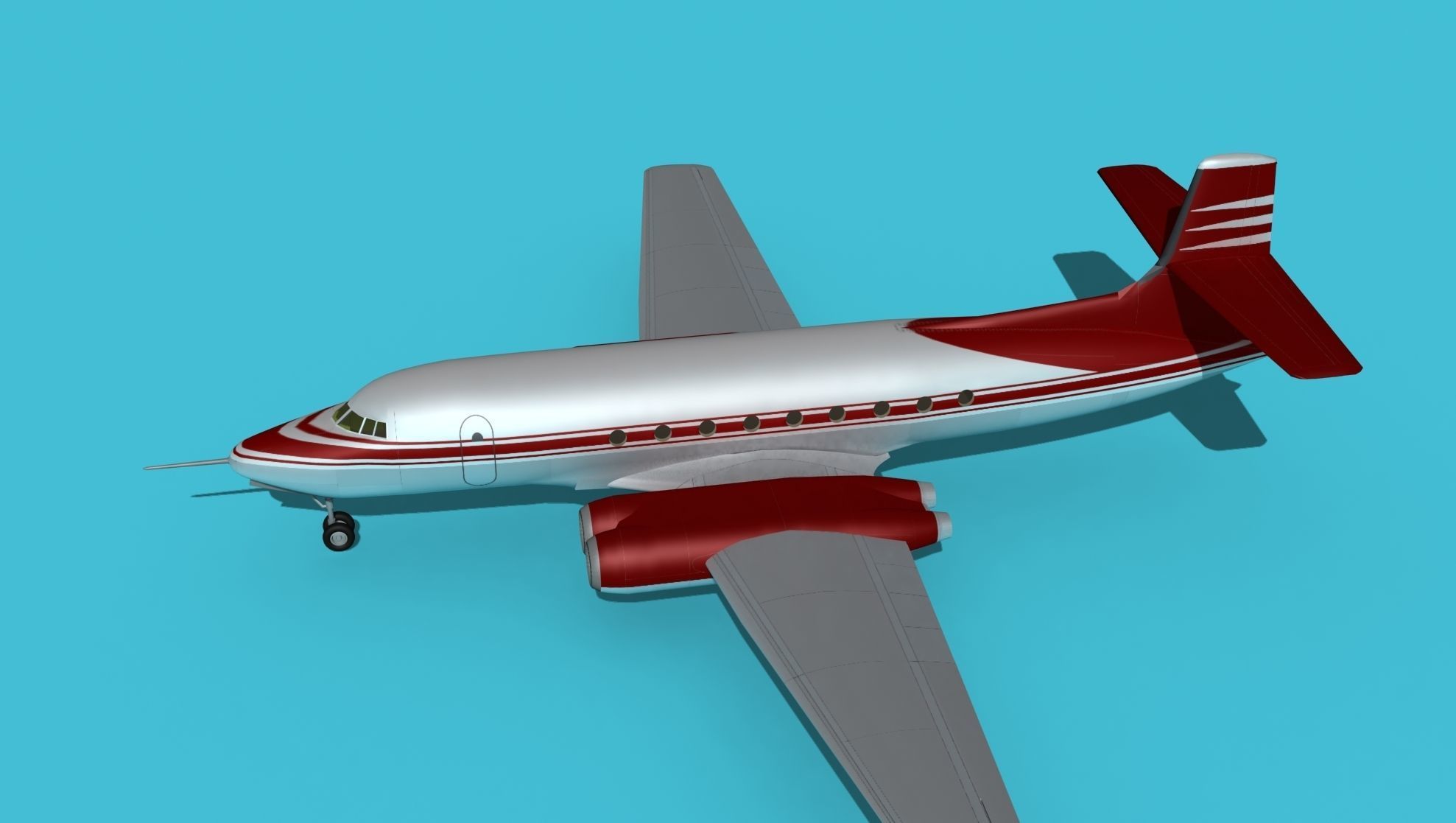 AVRO Canada C-102 Jetliner V03 3D model animated rigged | CGTrader