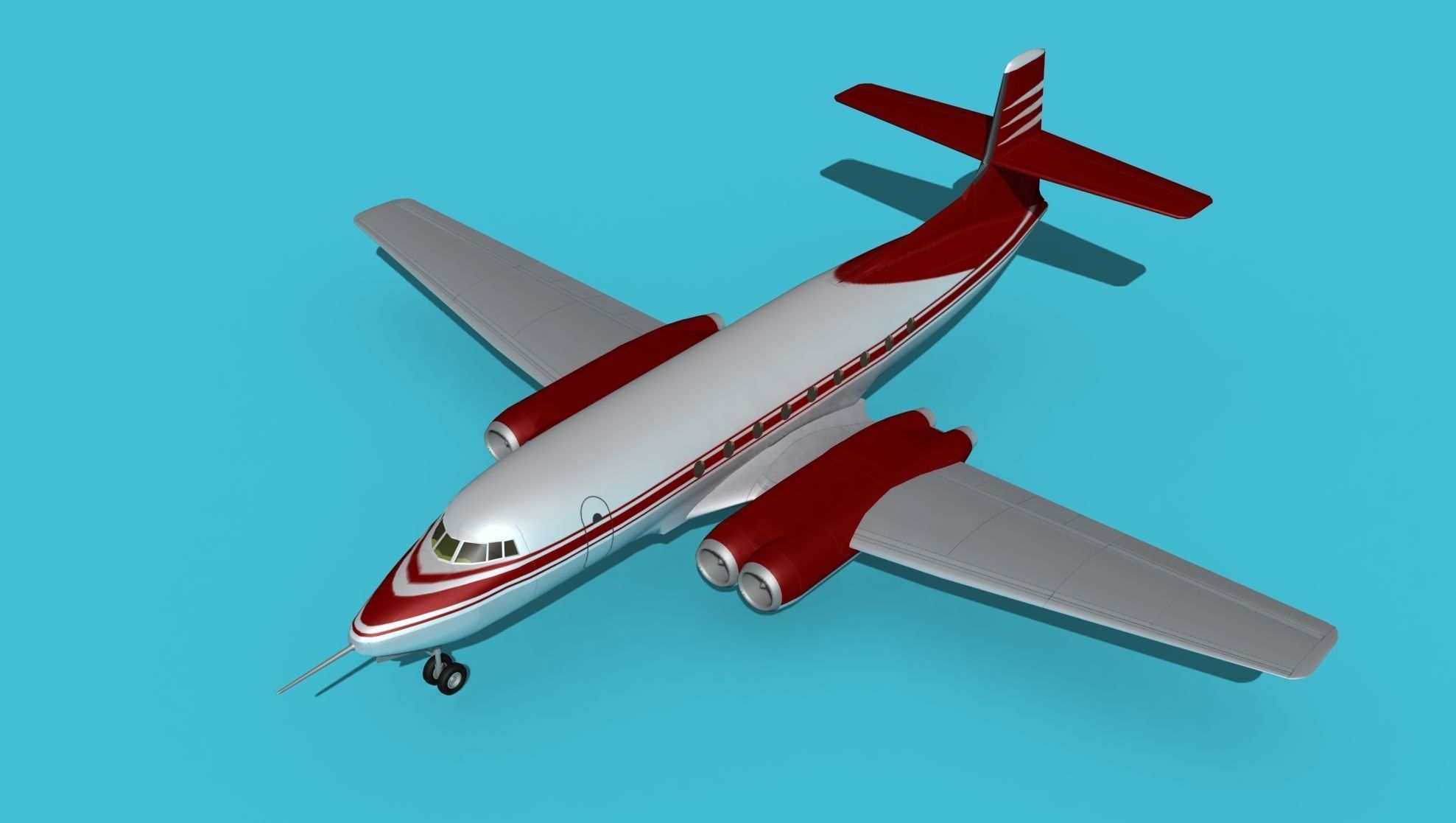 AVRO Canada C-102 Jetliner V03 3D model animated rigged | CGTrader