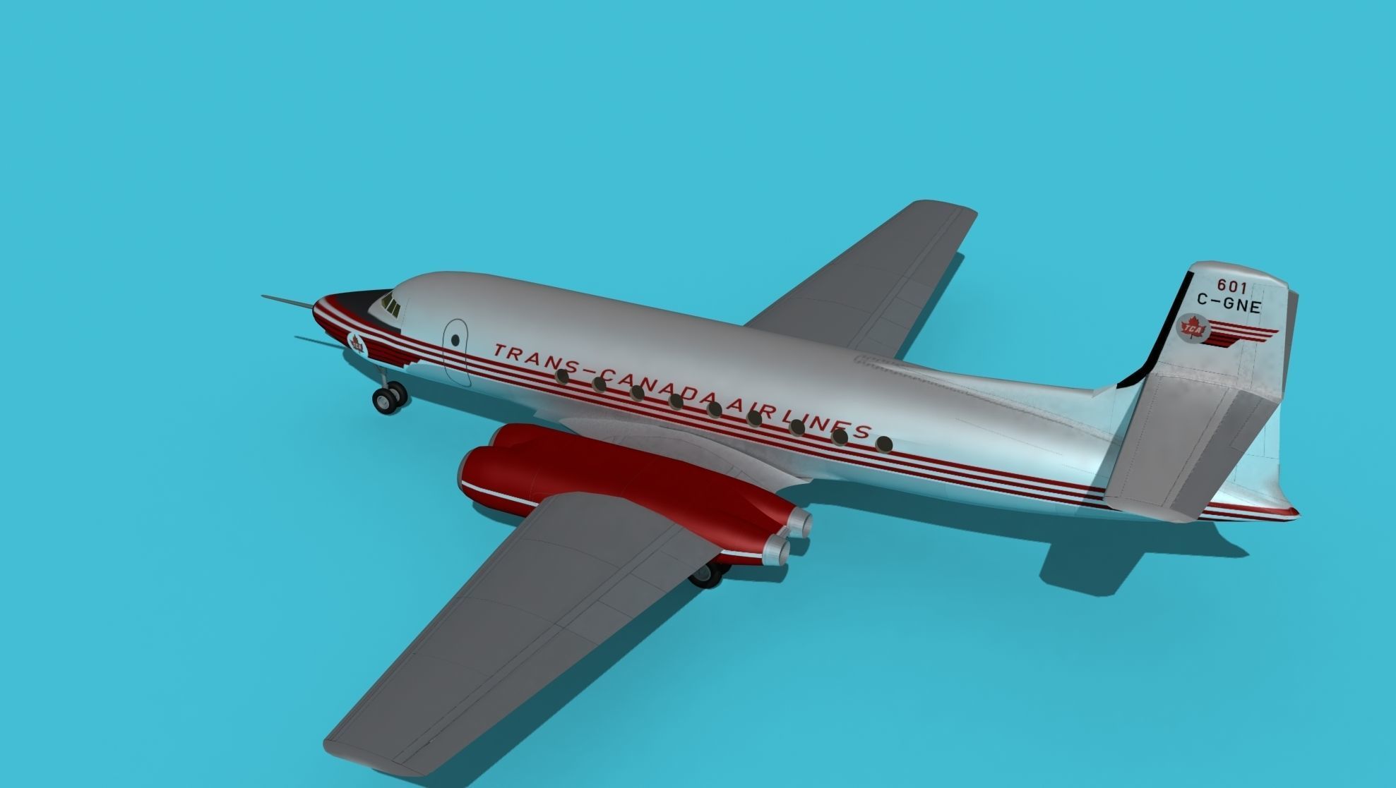 AVRO Canada C-102 Jetliner V05 3D model animated rigged | CGTrader