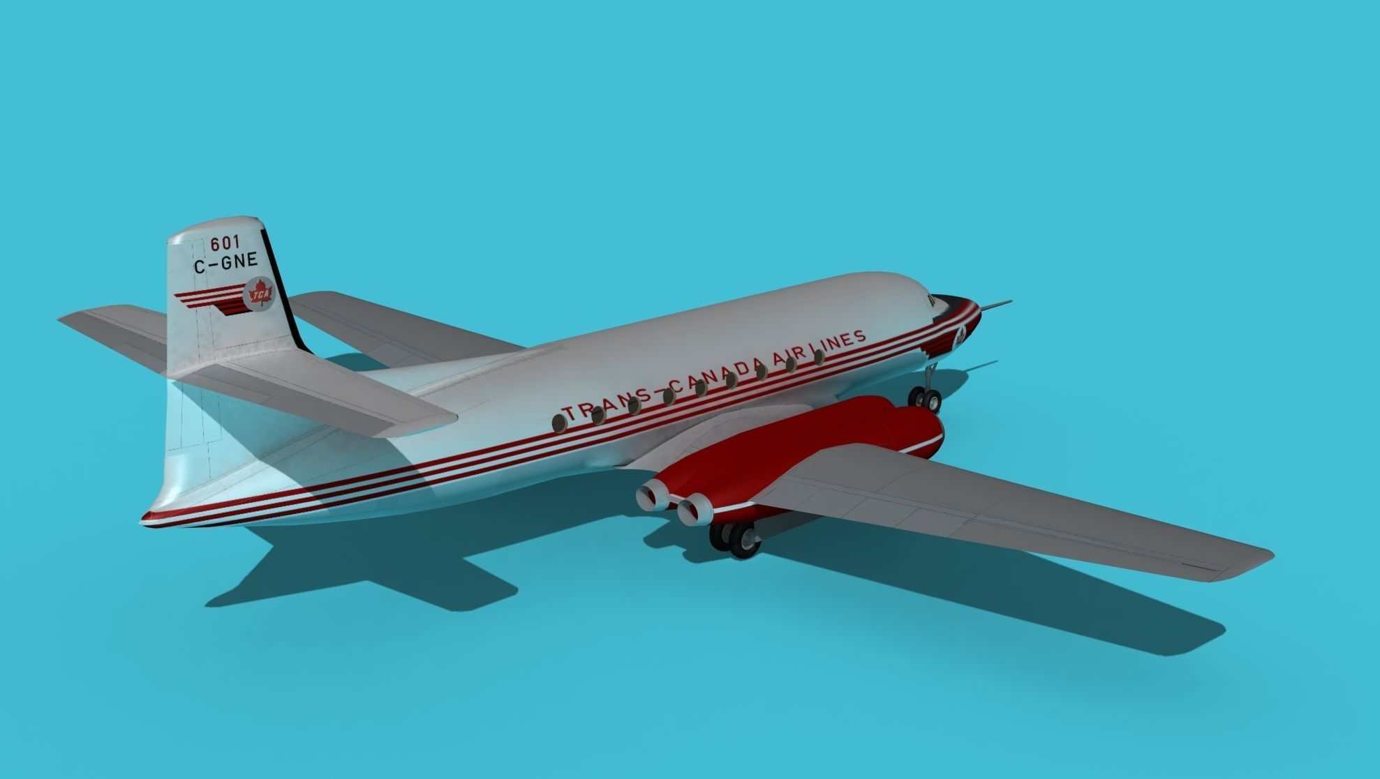 AVRO Canada C-102 Jetliner V05 3D model animated rigged | CGTrader