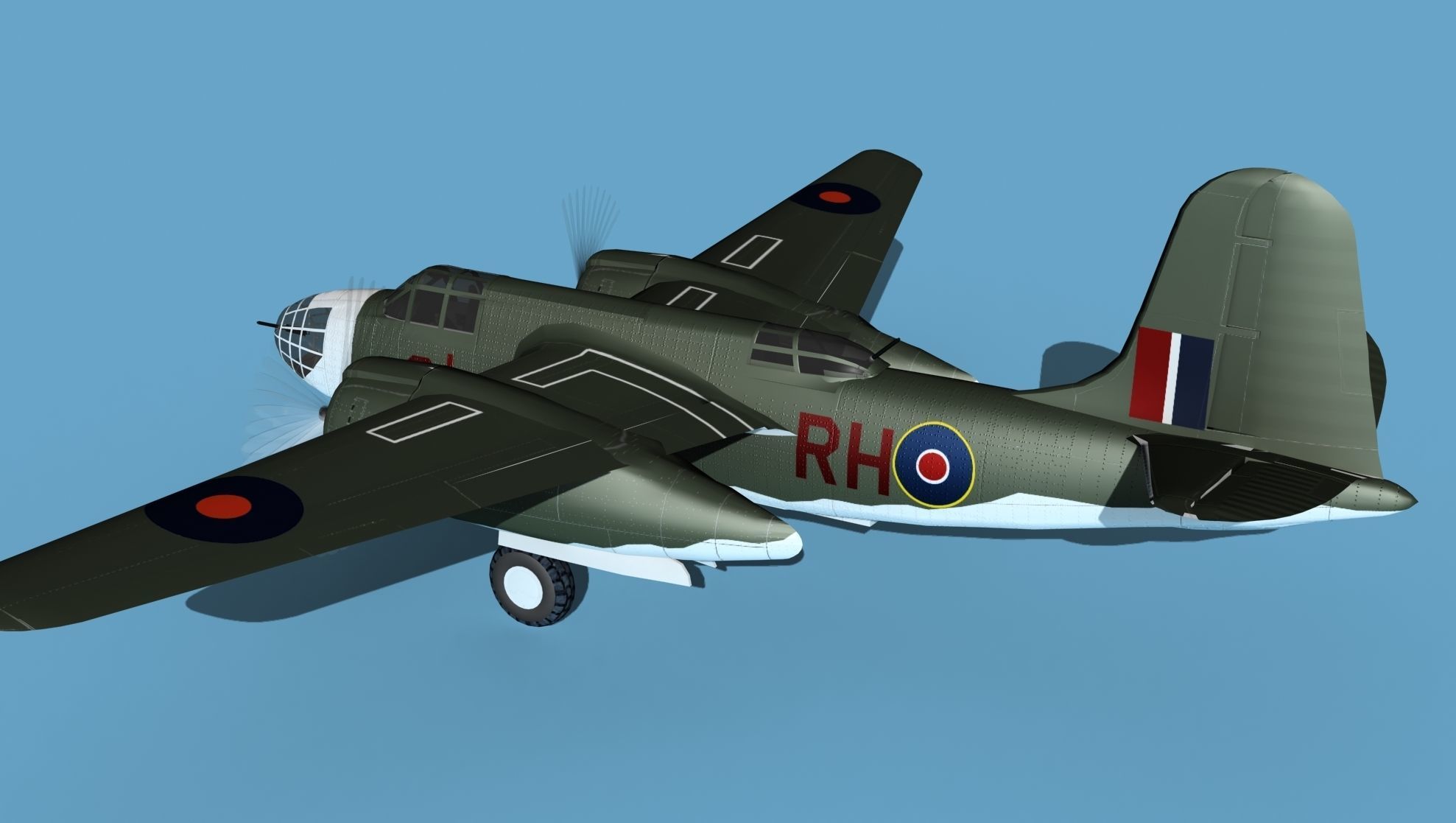 Douglas DB-7 Boston Mk I V01 RAF 3D model animated rigged | CGTrader