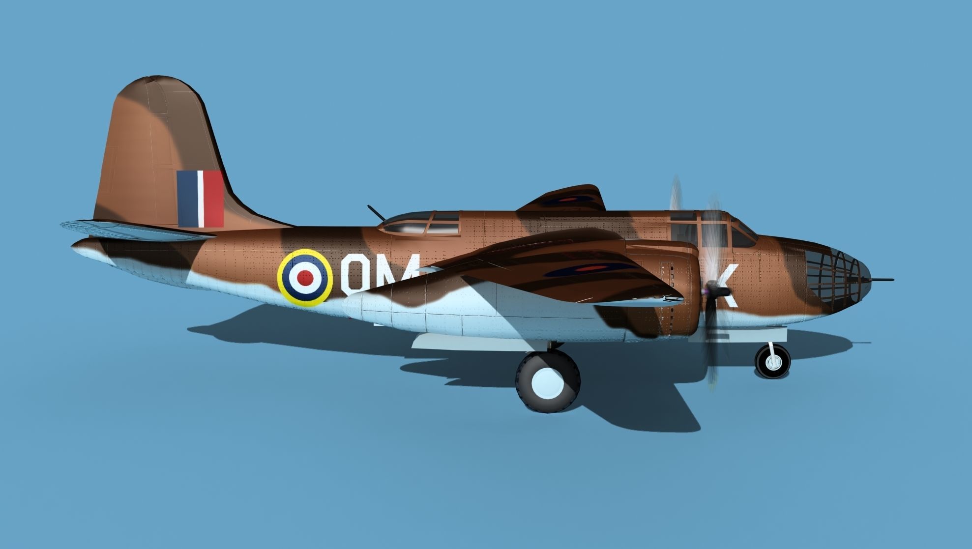 Douglas DB-7 Boston Mk I V04 RAF 3D model animated rigged | CGTrader
