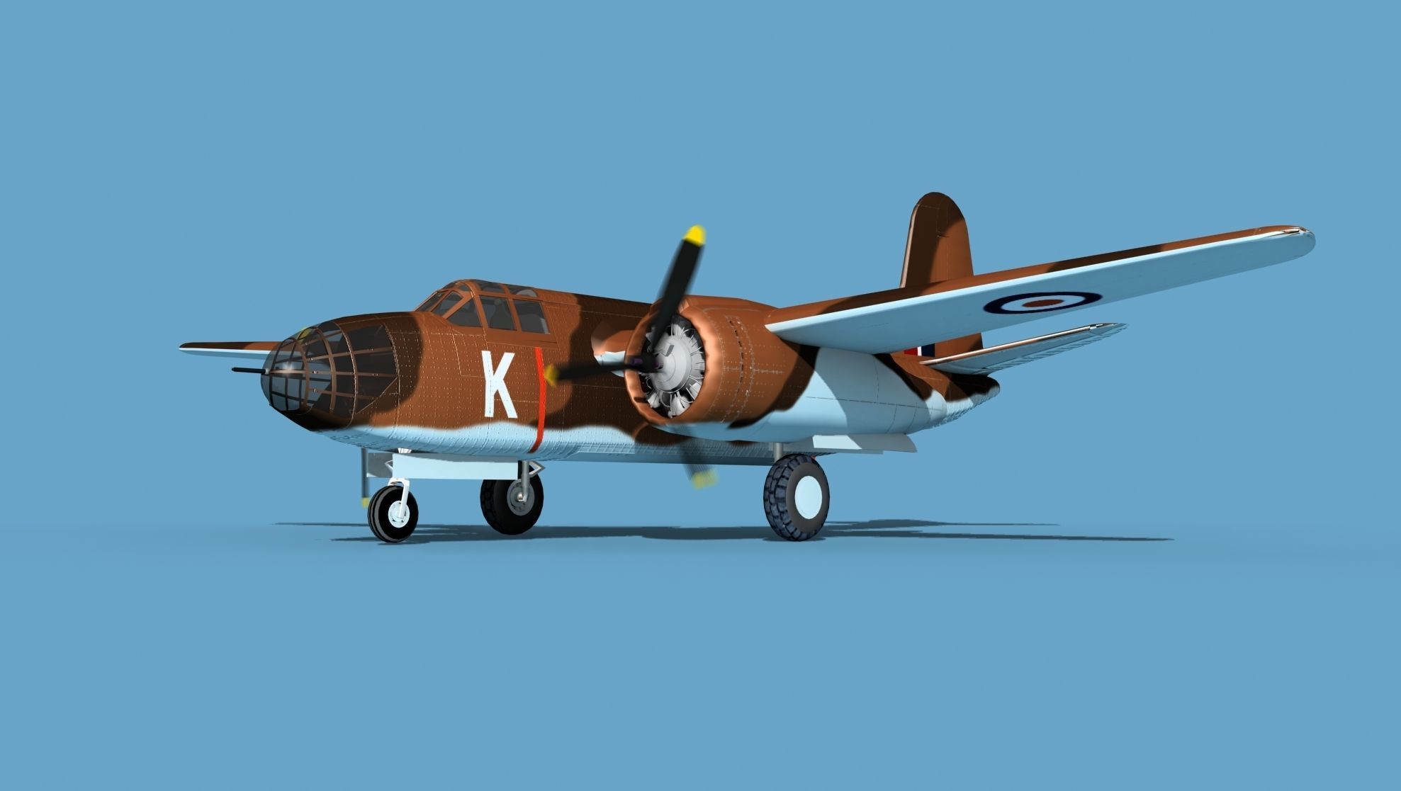Douglas DB-7 Boston Mk I V04 RAF 3D model animated rigged | CGTrader