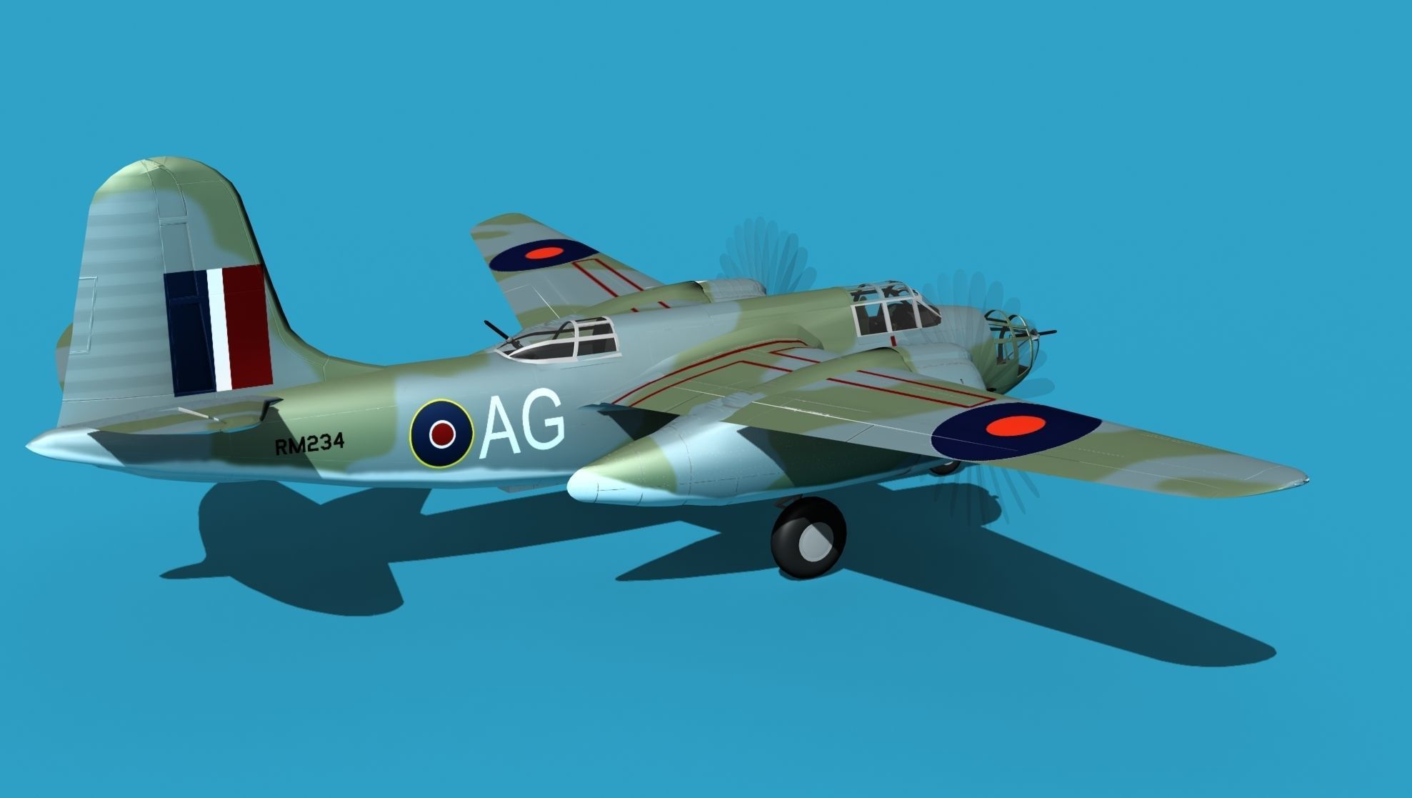 Douglas DB-7 Boston Mk II V03 RAF 3D model animated | CGTrader