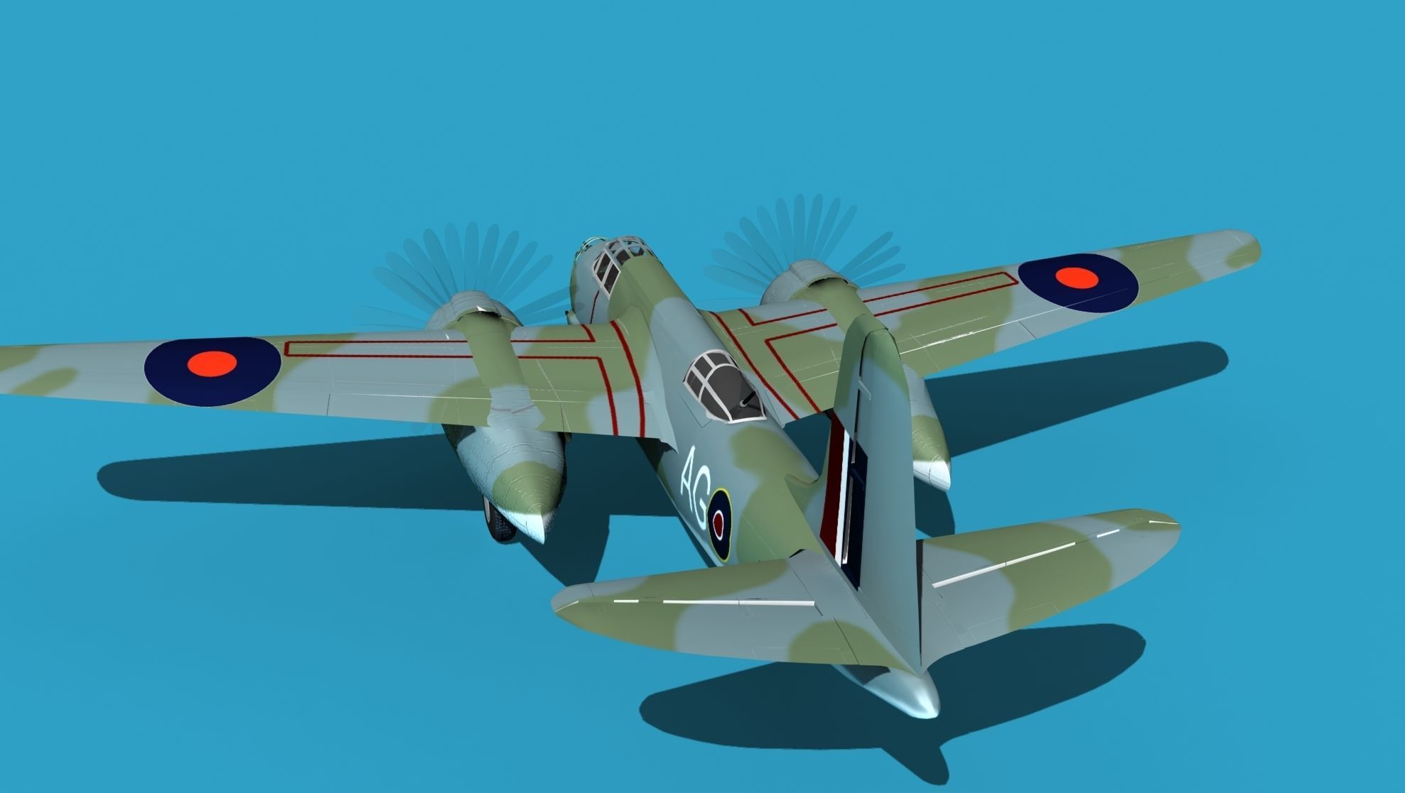 Douglas DB-7 Boston Mk II V03 RAF 3D model animated | CGTrader