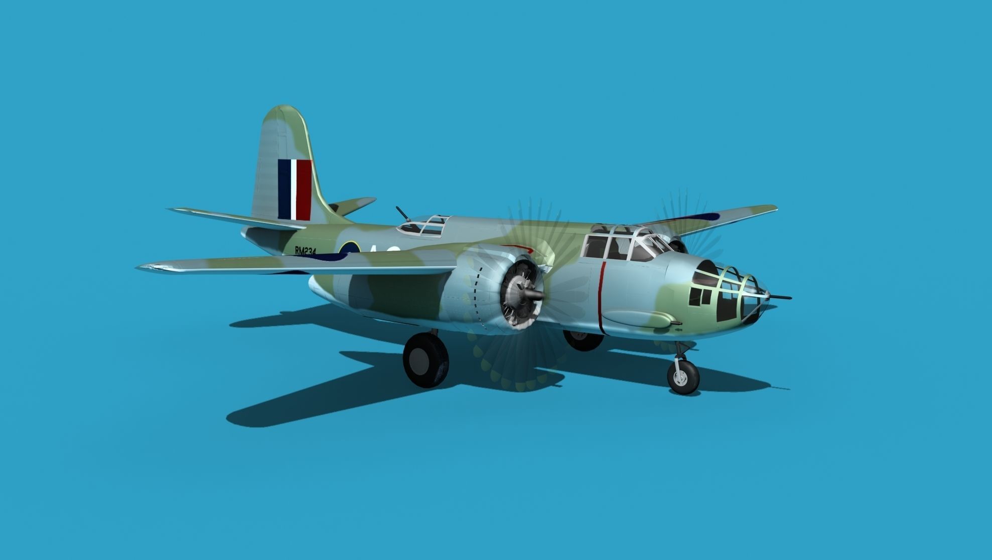 Douglas DB-7 Boston Mk II V03 RAF 3D model animated | CGTrader