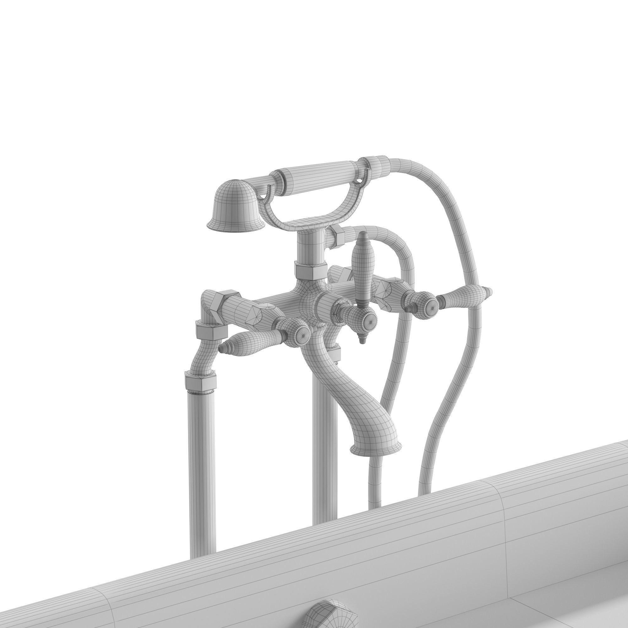 Classic Bathtub Faucet Radiator 3D model | CGTrader