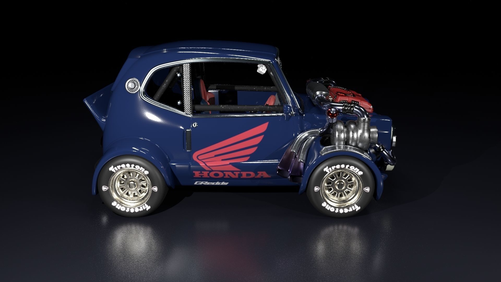 3D model HondaCar toon style VR / AR / low-poly | CGTrader