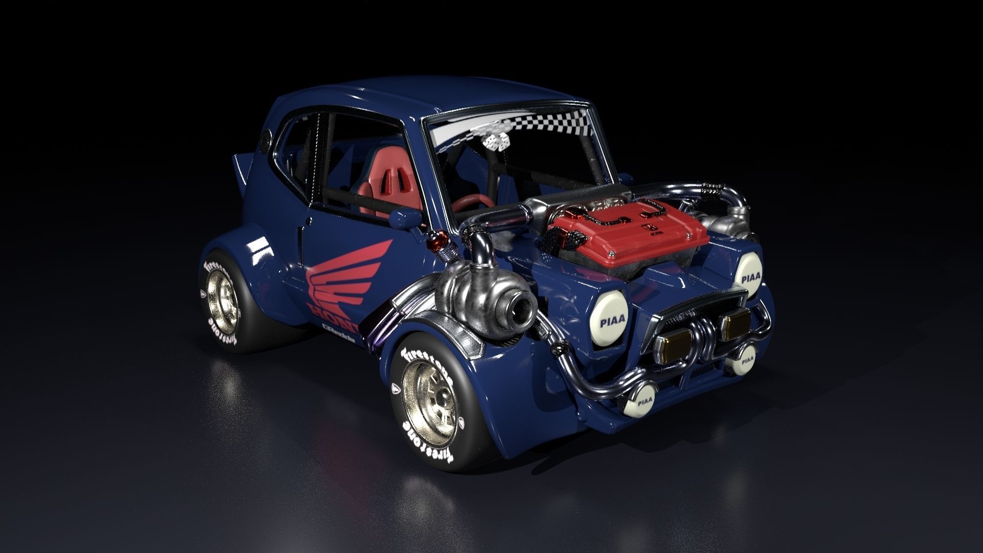 3D model HondaCar toon style VR / AR / low-poly | CGTrader