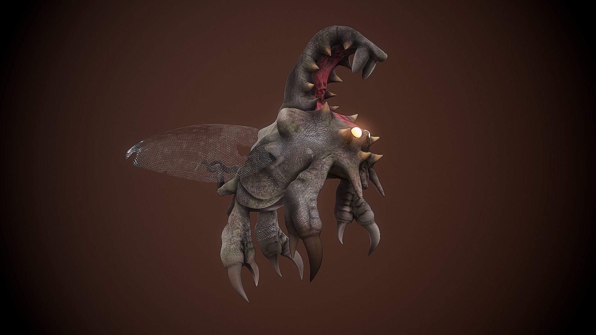 3D model flying worms creature 1 VR / AR / low-poly | CGTrader