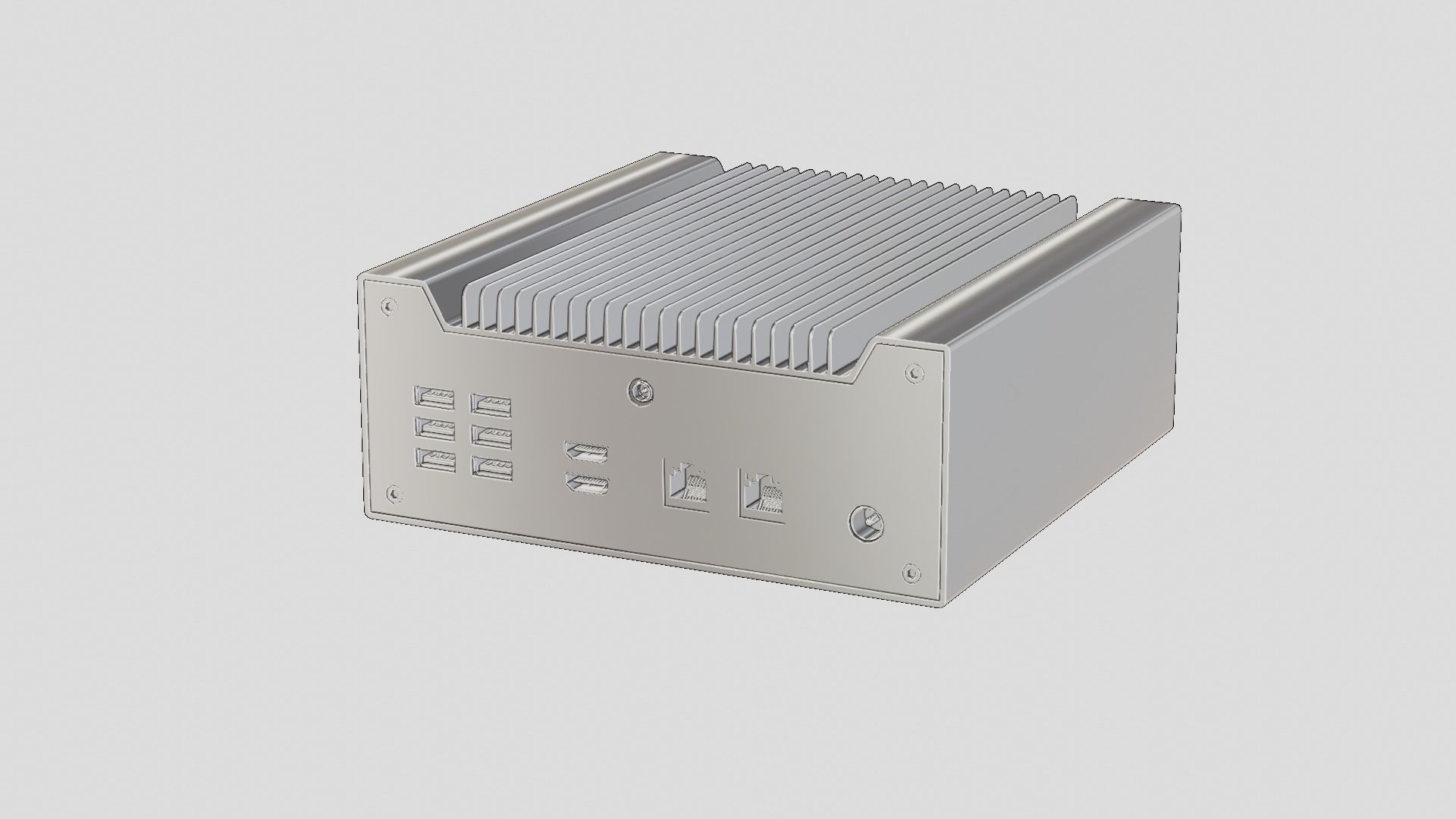 Passively cooled industrial computer with USB 3 3D model | CGTrader