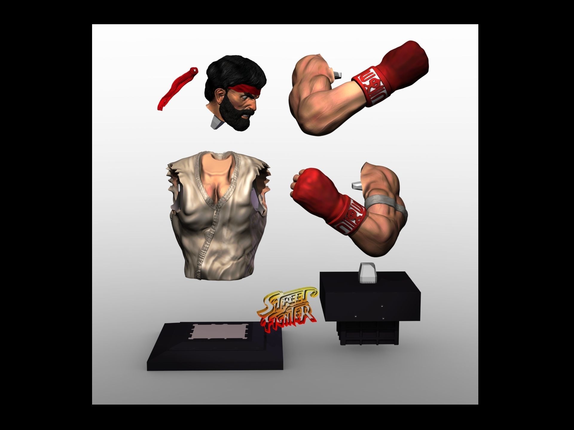 Old Ryu - Street Fighter V Statue 3D model 3D printable | CGTrader