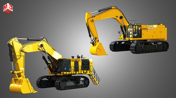 Hydraulic Mining Excavators 2 in 1 3D Model Collection | CGTrader