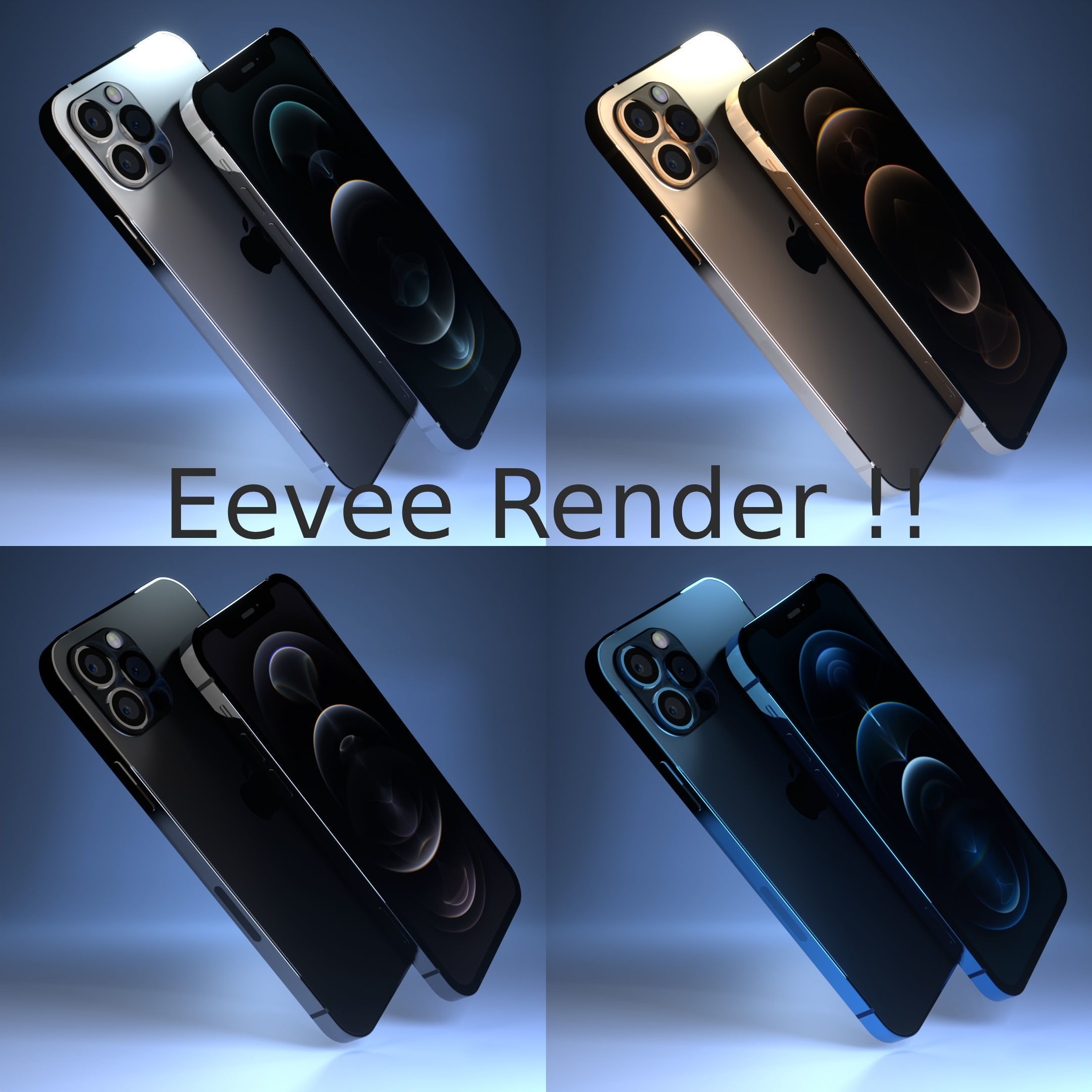 iPhone 12 pro model all colors 3D model animated | CGTrader