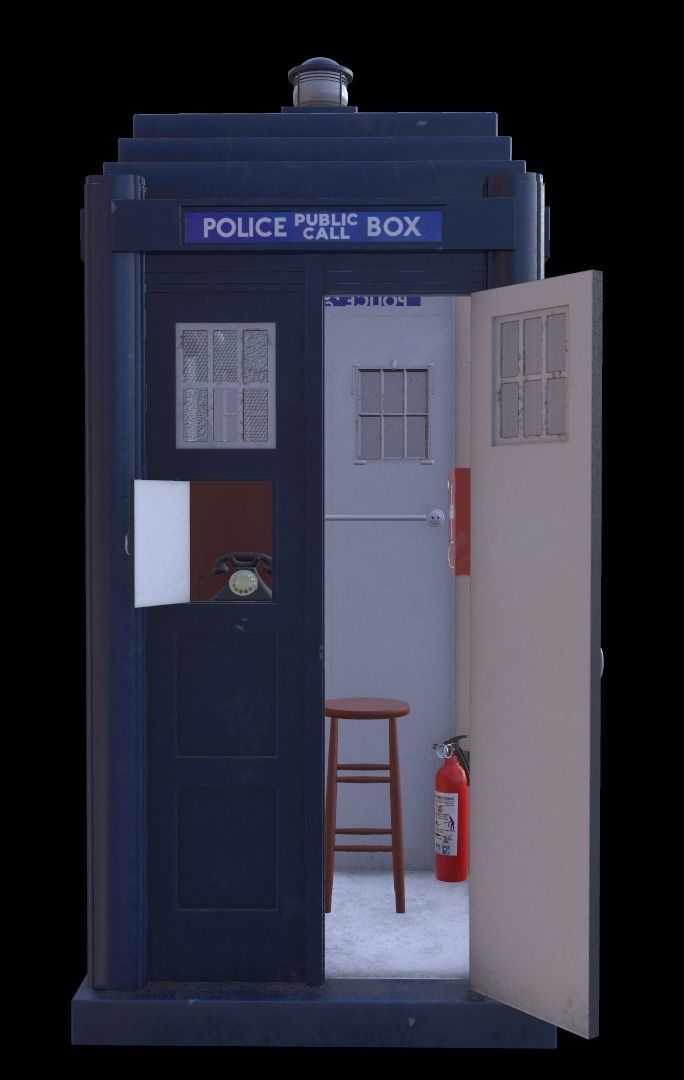 3D model Mark 2 Metropolitan Police Box with Props VR / AR / low-poly ...
