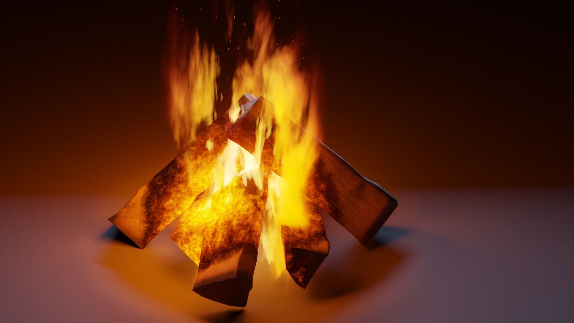 3D model Animated Bonfire for Blender without Simulations VR / AR / low ...