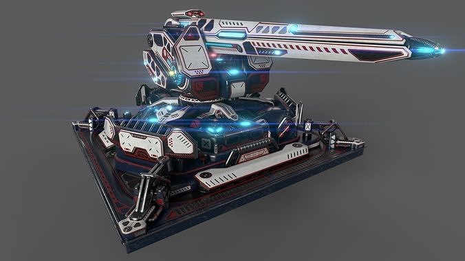 Large Particle Cannon 3D model animated | CGTrader