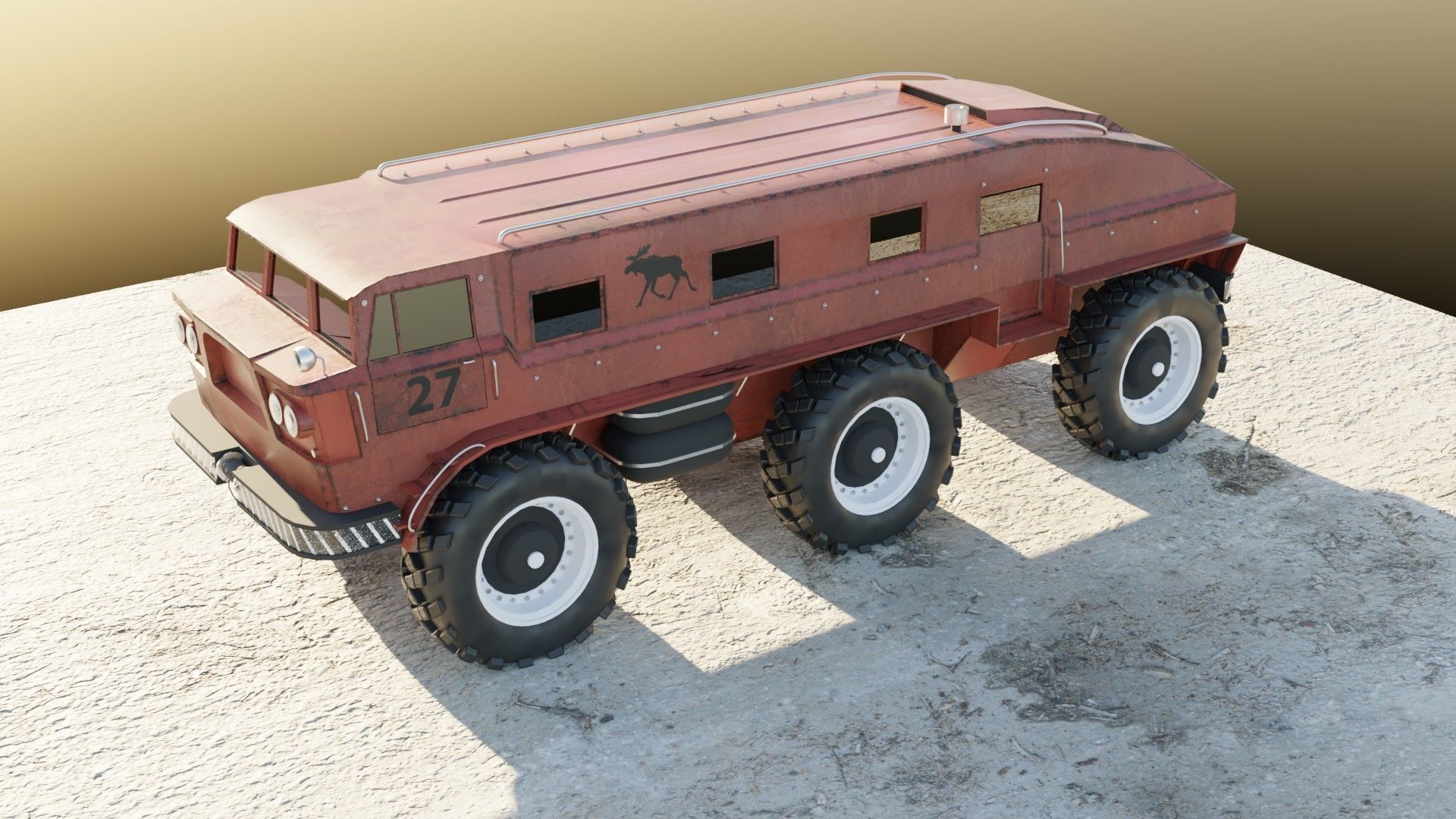 ZIL-E167 soviet monster truck - free model free VR / AR / low-poly 3D ...