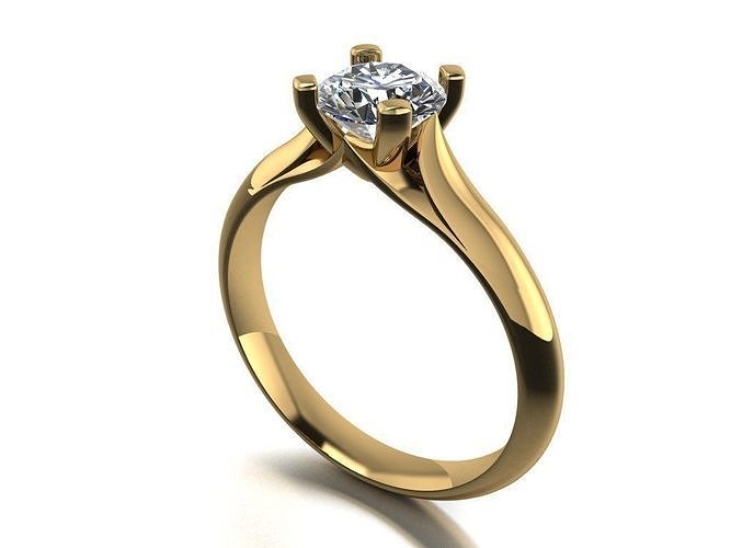 One stone ring 425 free 3D model 3D printable | CGTrader