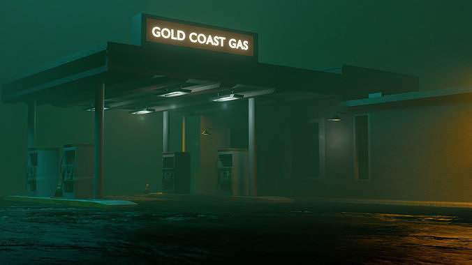 3D model Gas station environment scene VR / AR / low-poly | CGTrader