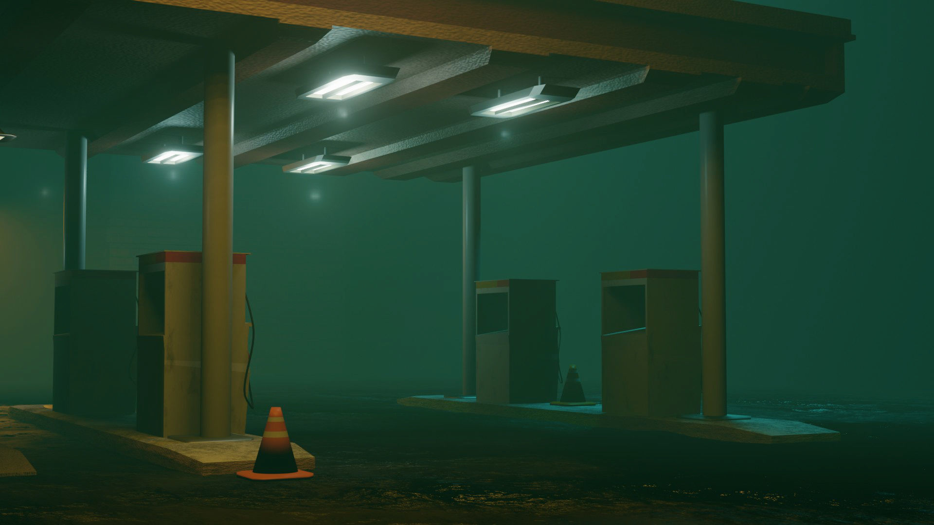 3D model Gas station environment scene VR / AR / low-poly | CGTrader