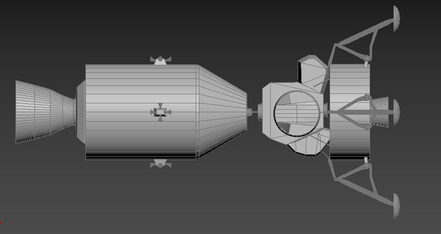 Apollo command Service module and Lunar Module 3D model | CGTrader