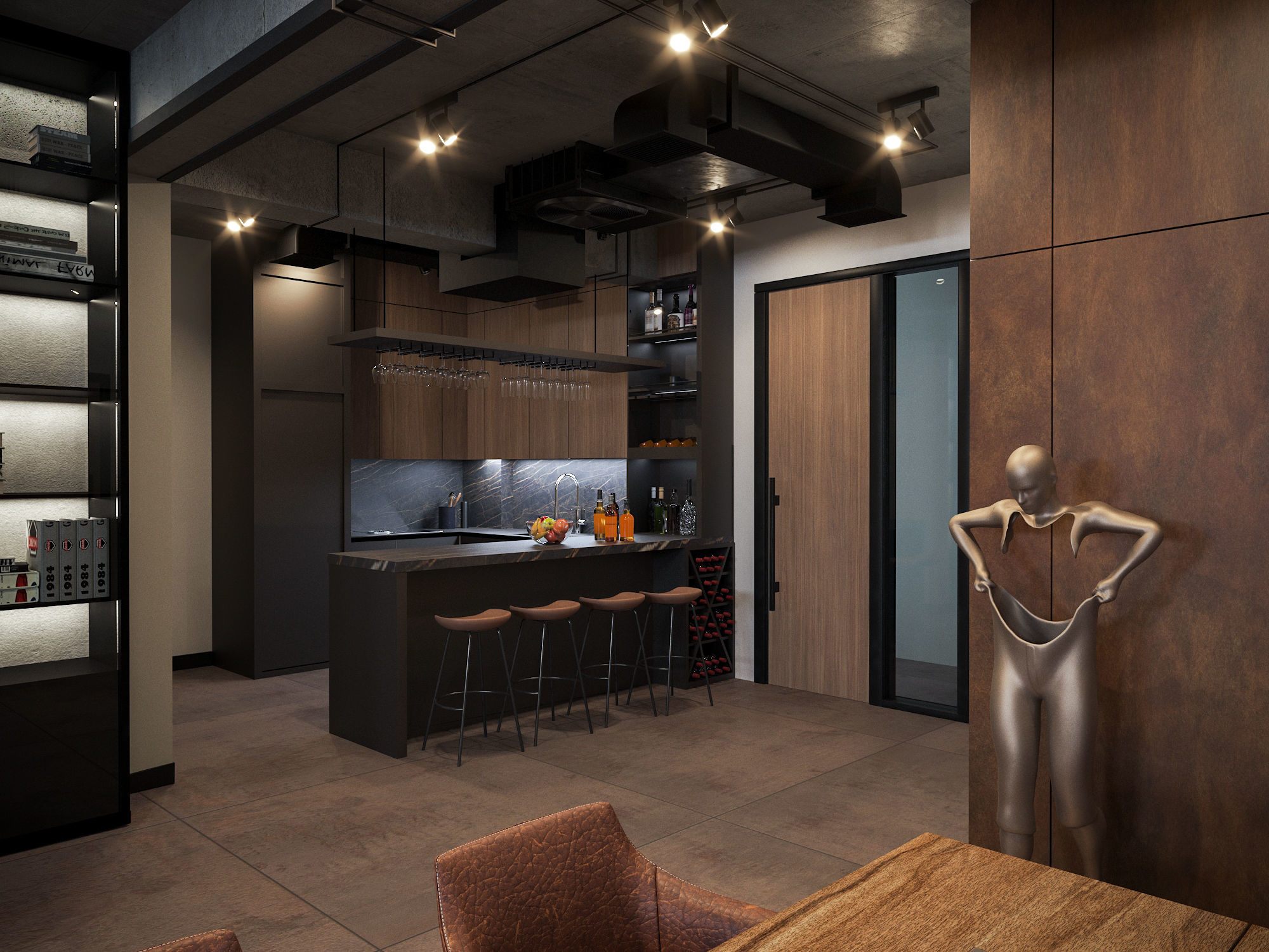 Interior design mans cave 3D model | CGTrader