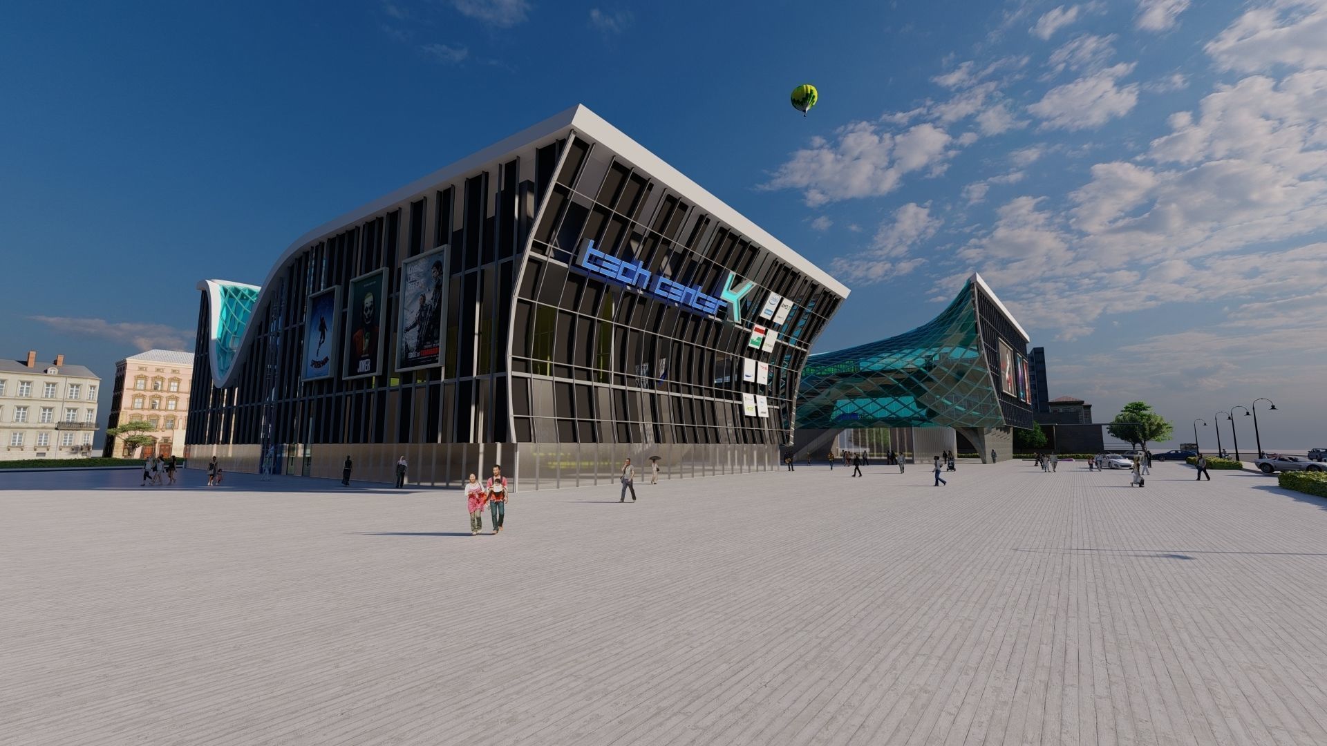 My architecture Revit 2019 project Shopping mall supermarket 3D model ...