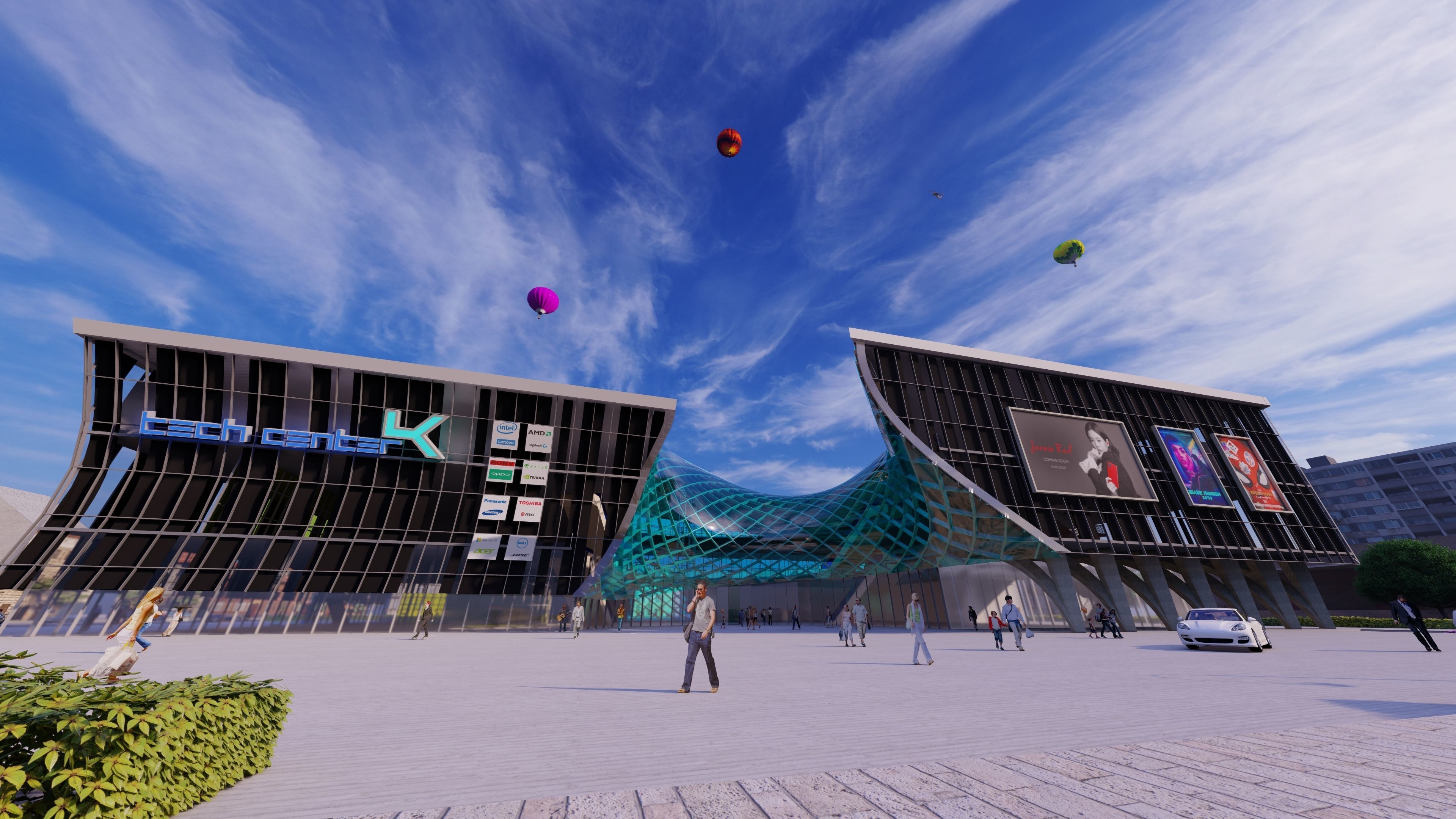 My architecture Revit 2019 project Shopping mall supermarket 3D model ...