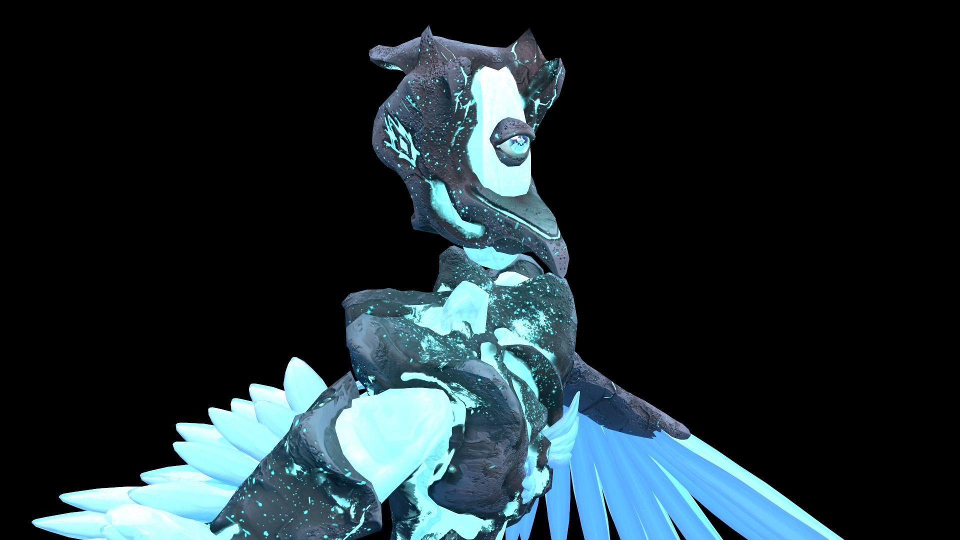 3D model Monster Crystal Phoenix Low Poly model VR / AR / low-poly ...