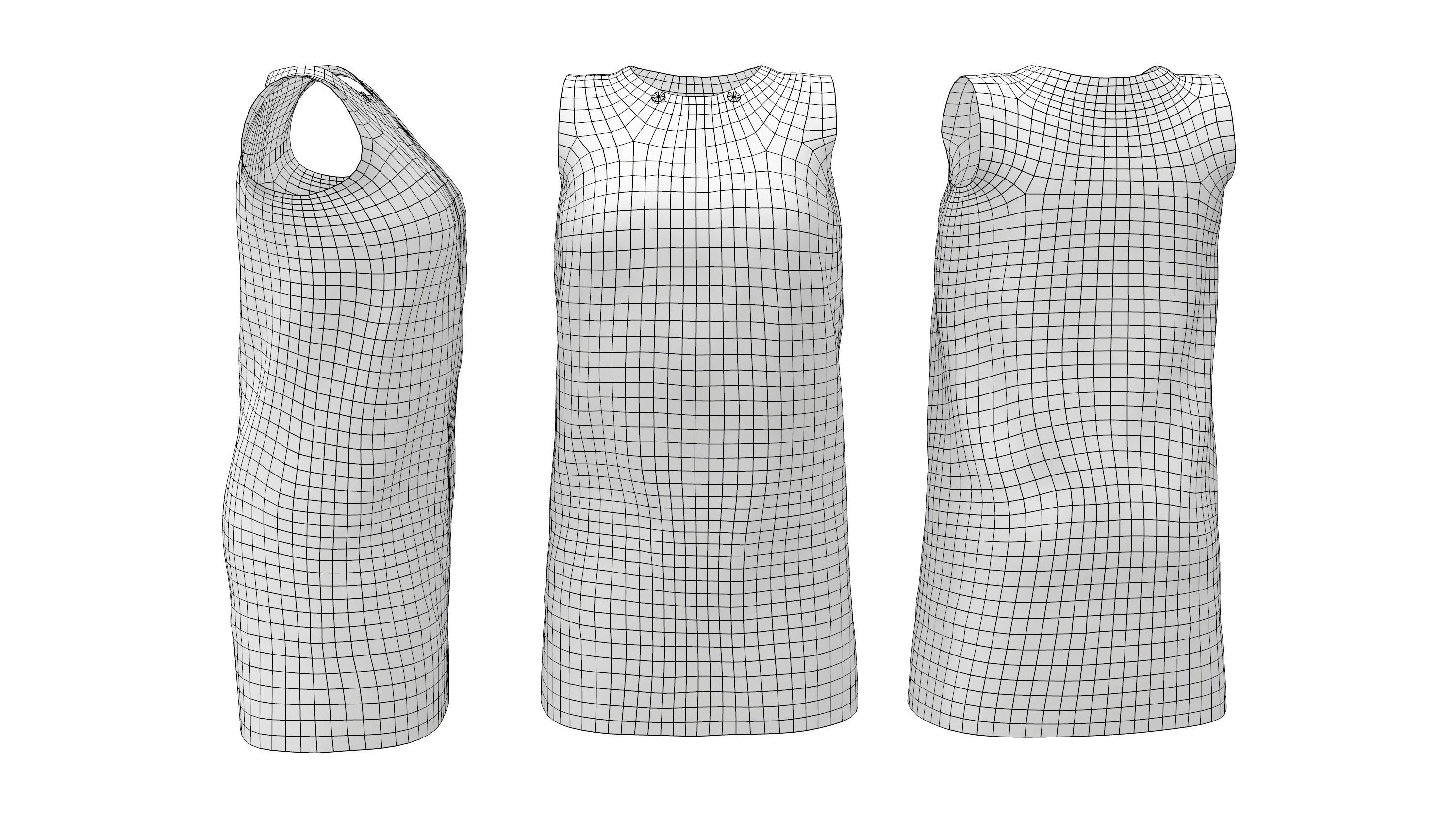 3D model Tunic Dress VR / AR / low-poly | CGTrader