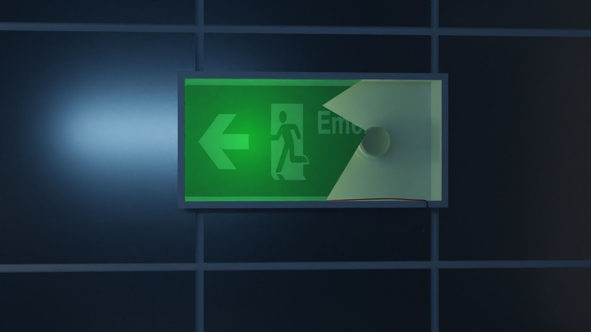 3D model Broken Exit Sign VR / AR / low-poly | CGTrader