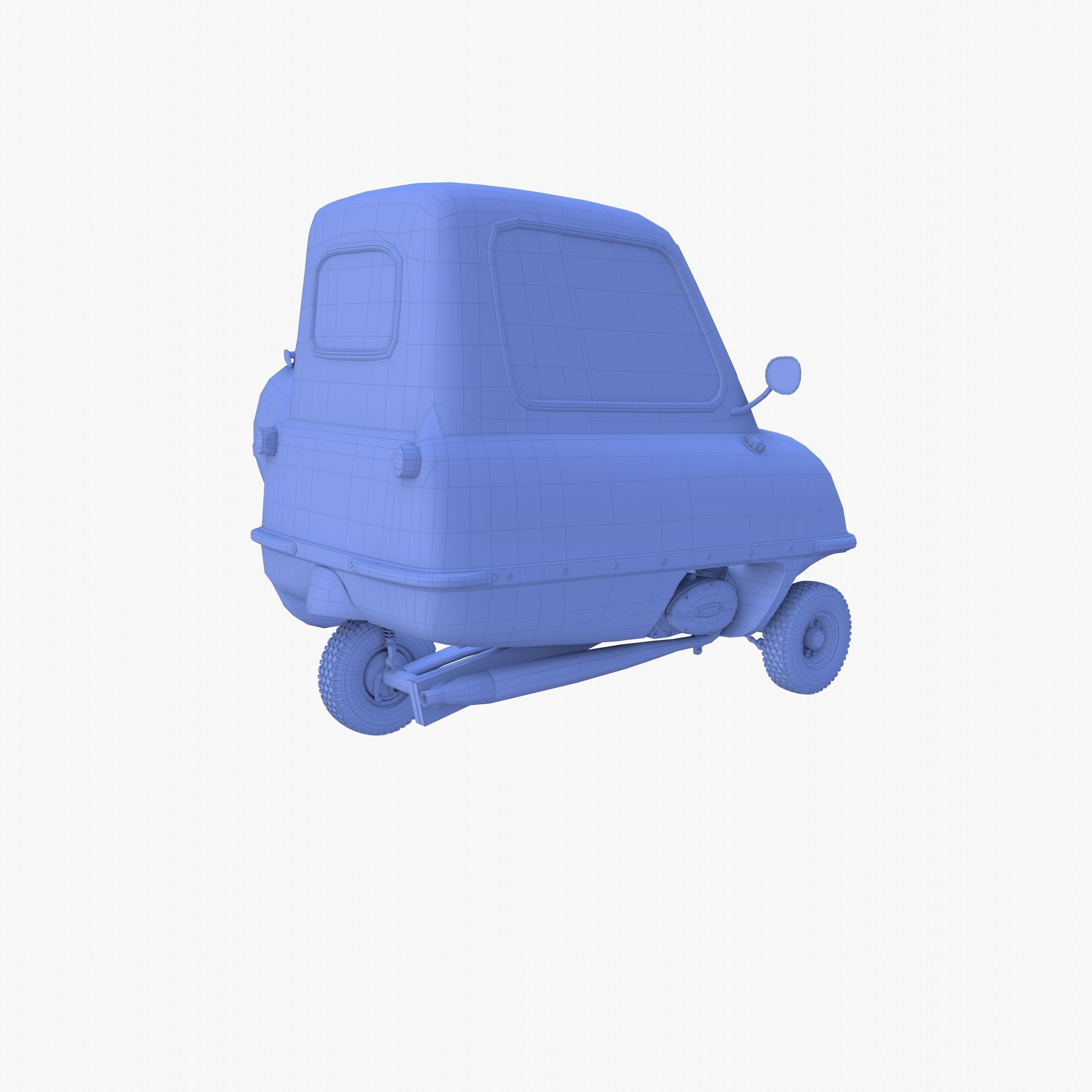 Generic 50cc Microcar with interior and chassis 3D model | CGTrader