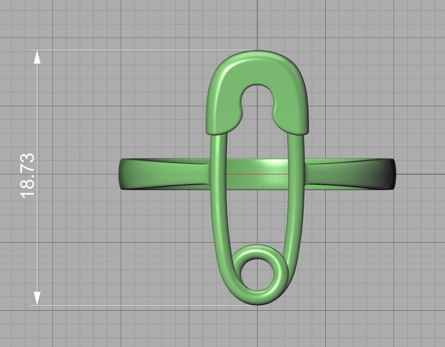 Diamond Safety Pin fashion ring 3dmodel v2 3D model 3D printable | CGTrader