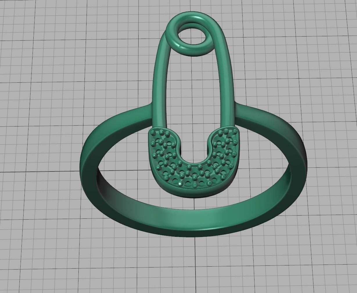Diamond Safety Pin fashion ring 3dmodel v2 3D model 3D printable | CGTrader