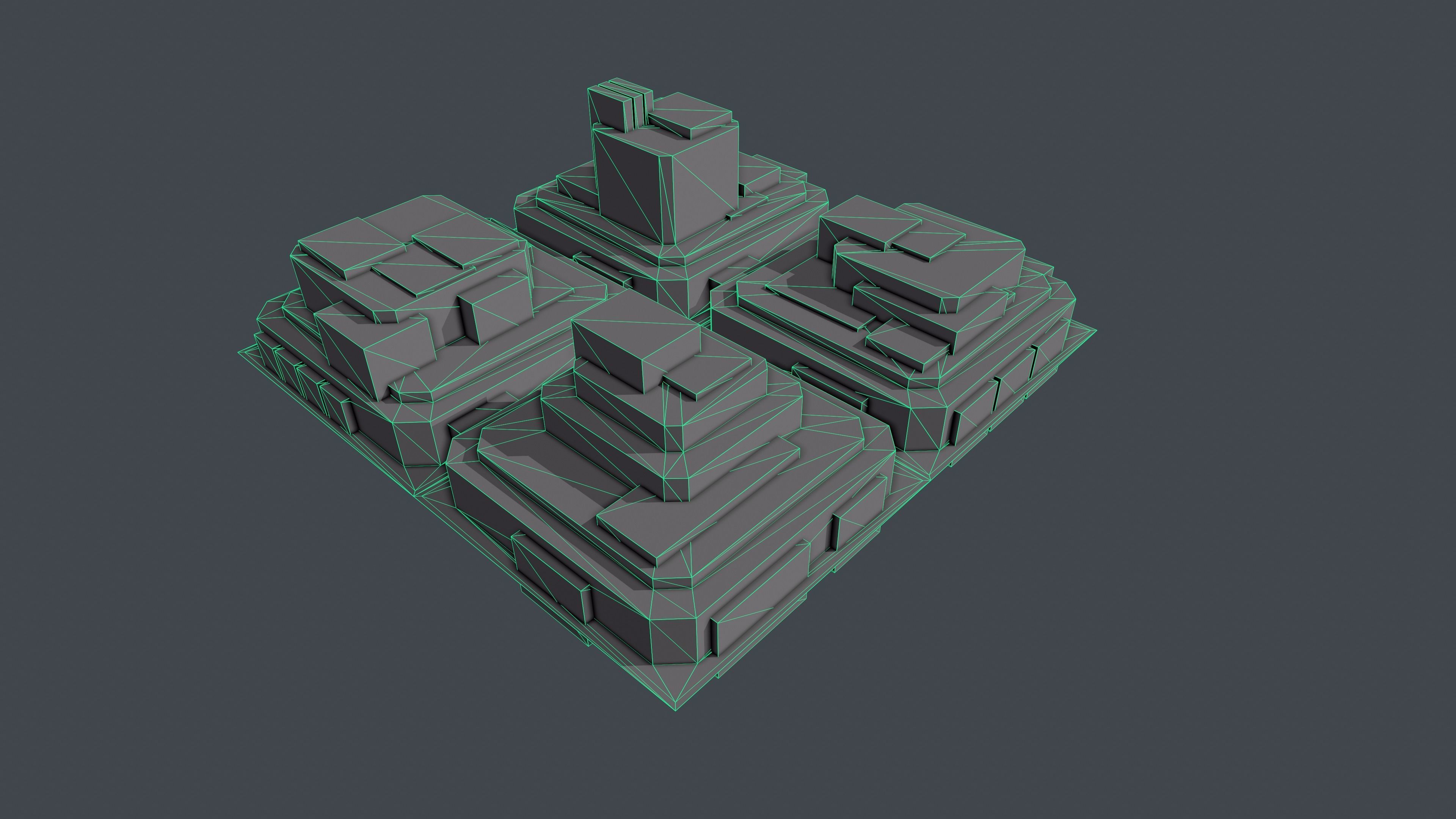 3D model 25 Modular Sci-Fi City Block Set VR / AR / low-poly | CGTrader