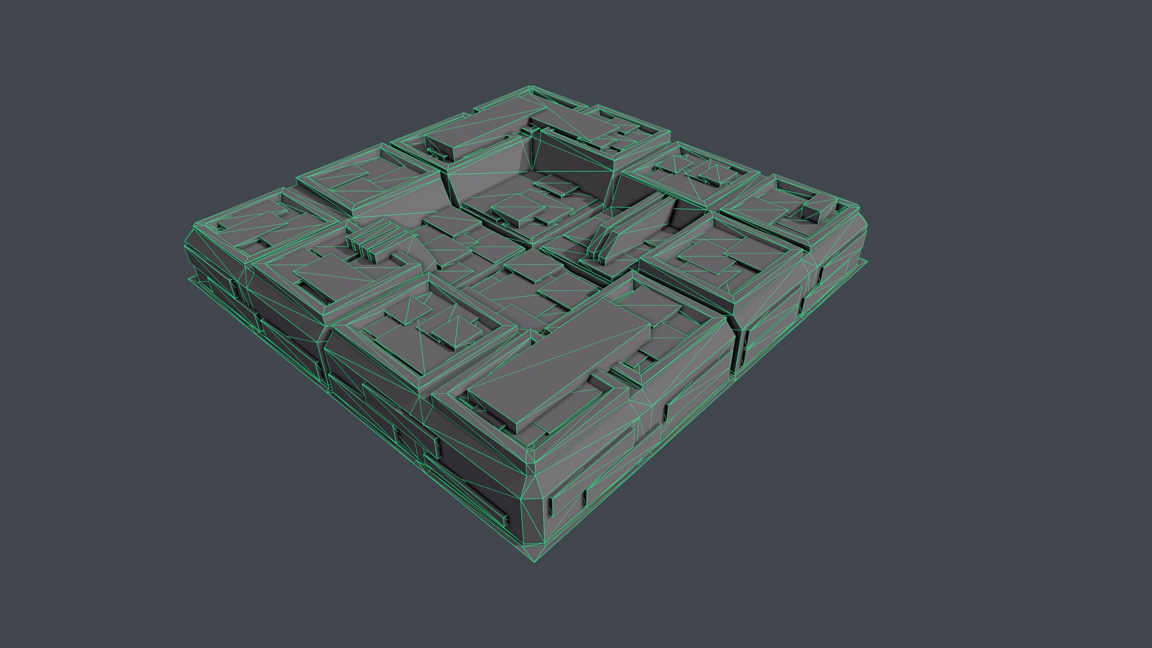 3D model 25 Modular Sci-Fi City Block Set VR / AR / low-poly | CGTrader