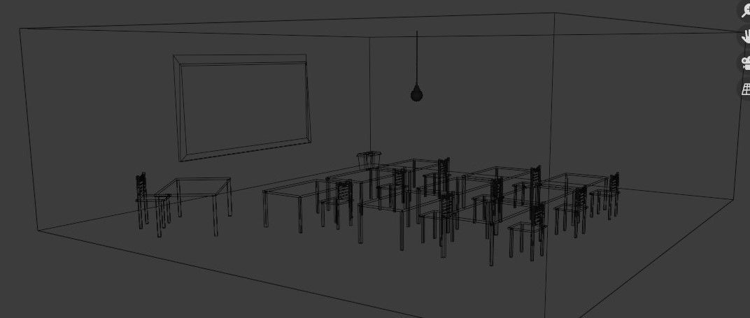 Thematic Lighting Classroom Scene in blender free 3D model | CGTrader